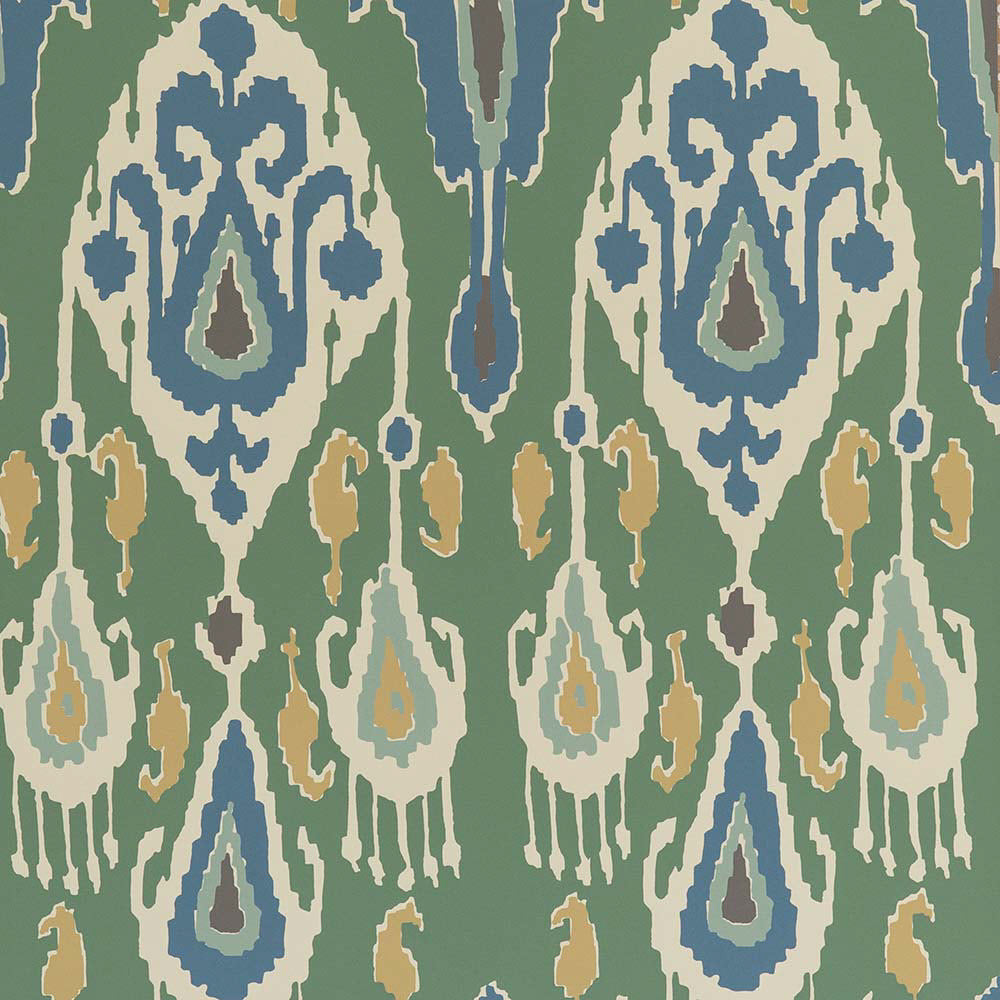 GP & J Baker Signature II Ikat Bokhara Emerald BW45090-3 Wallpaper ...